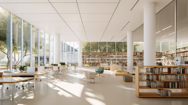 Reading Interior Library Building Stock Illustration - Illustration of ...