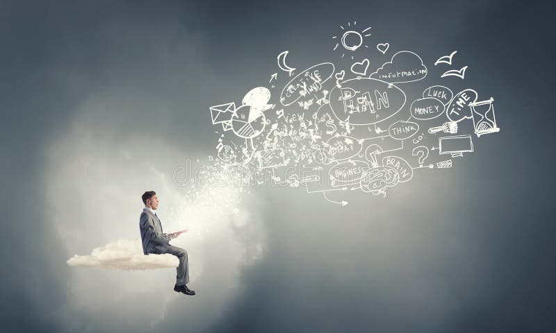 Reading in isolation stock photo. Image of symbol, floating - 59808044