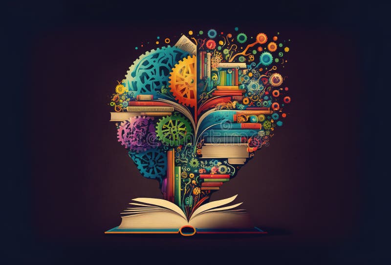 Reading is Knowledge Concept. Composition of an Open Book with Emerging ...