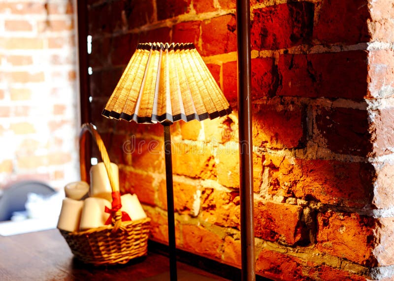 Reading Lamps in Front of a Red Brick Wall Stock Photo - Image of stand ...