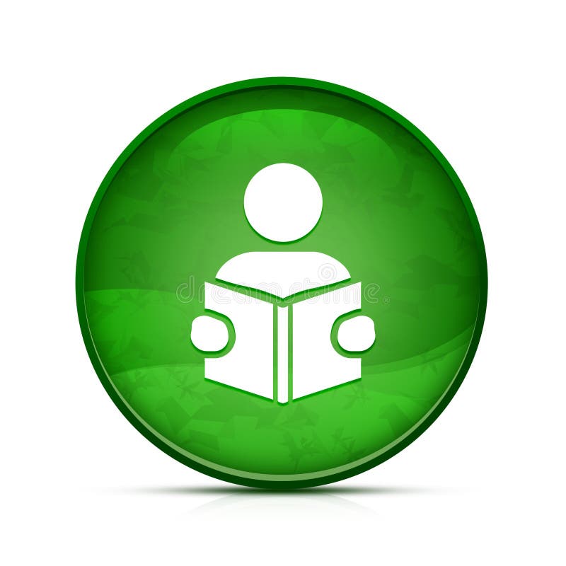 Reading Learning with Book Help Icon on Classy Splash Green Round ...