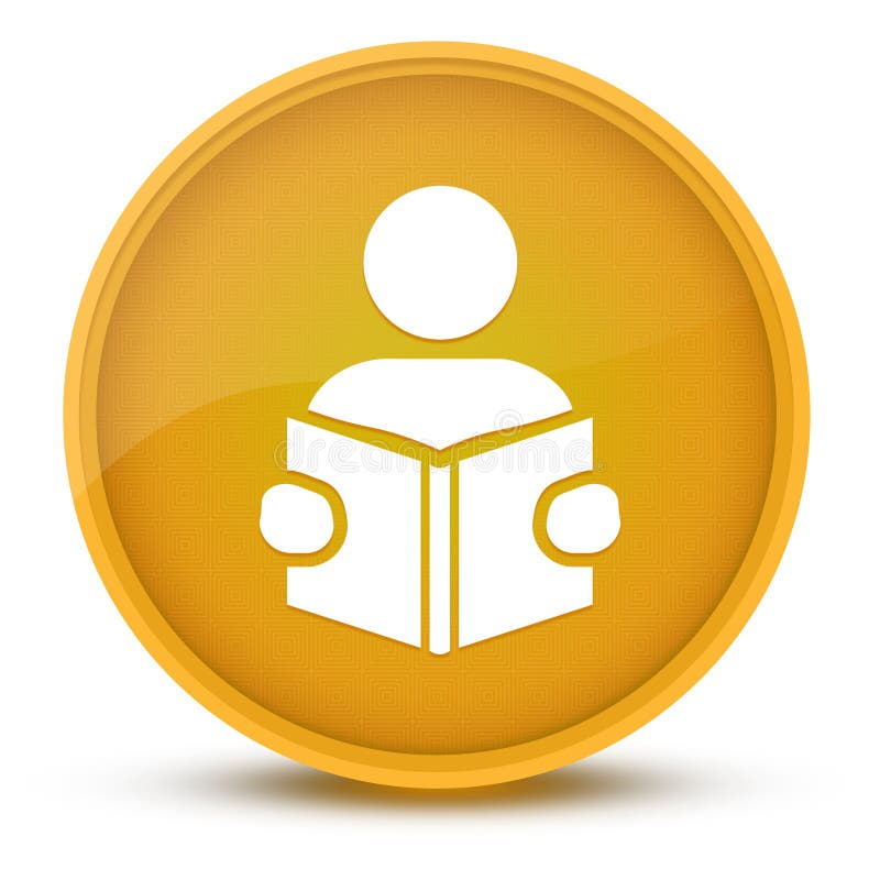 Reading Learning with Book Luxurious Glossy Green Round Button Abstract ...