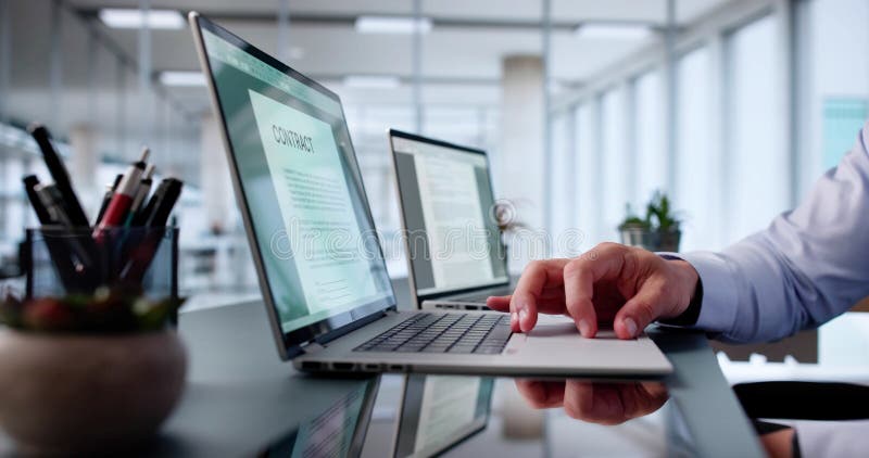 Reading Lease Agreement Contract Document Stock Photo - Image of credit ...