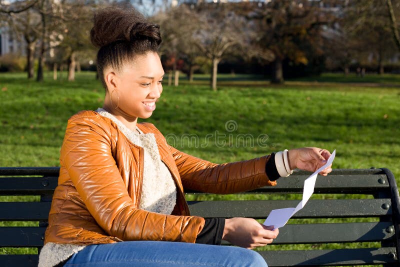 Reading a letter stock image. Image of natural, casual - 63610043