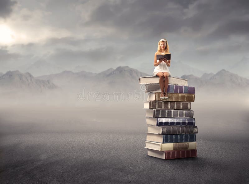 Reading is life stock photo. Image of altitude, education - 16579074