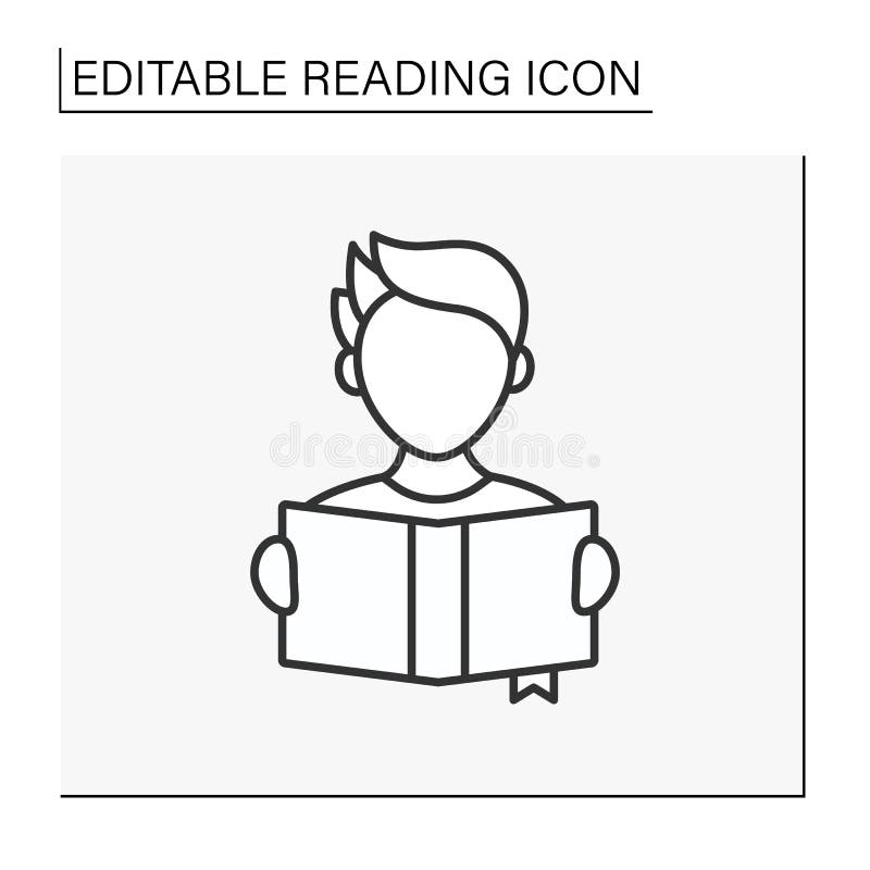 Reading line icon stock vector. Illustration of training - 233022883