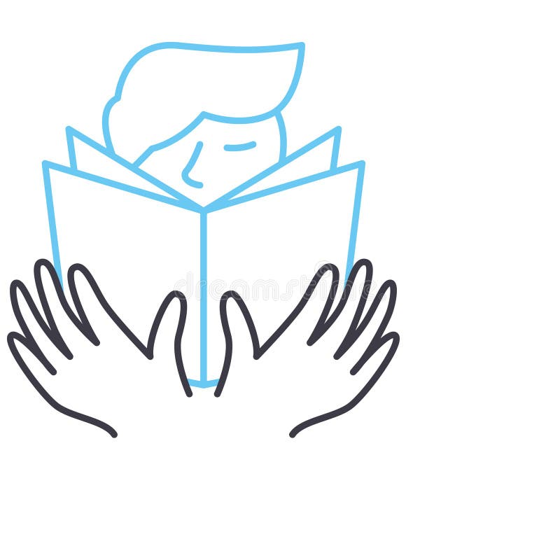 Reading Line Icon, Outline Symbol, Vector Illustration, Concept Sign ...