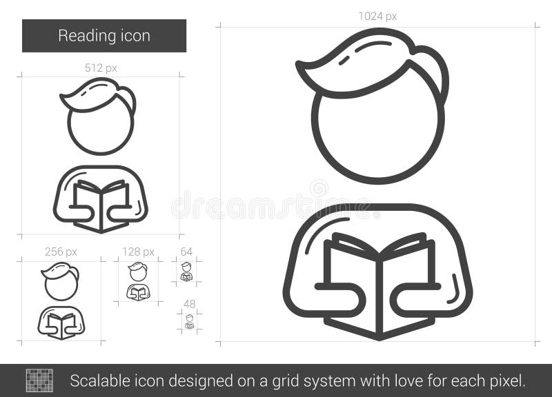 Reading line icon. stock vector. Illustration of design - 80695497