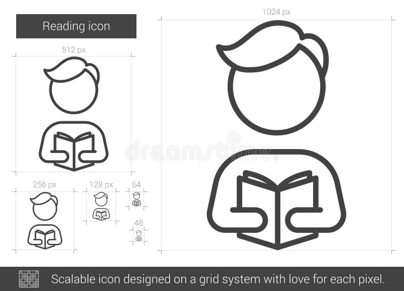 Reading line icon. stock vector. Illustration of book - 94419511