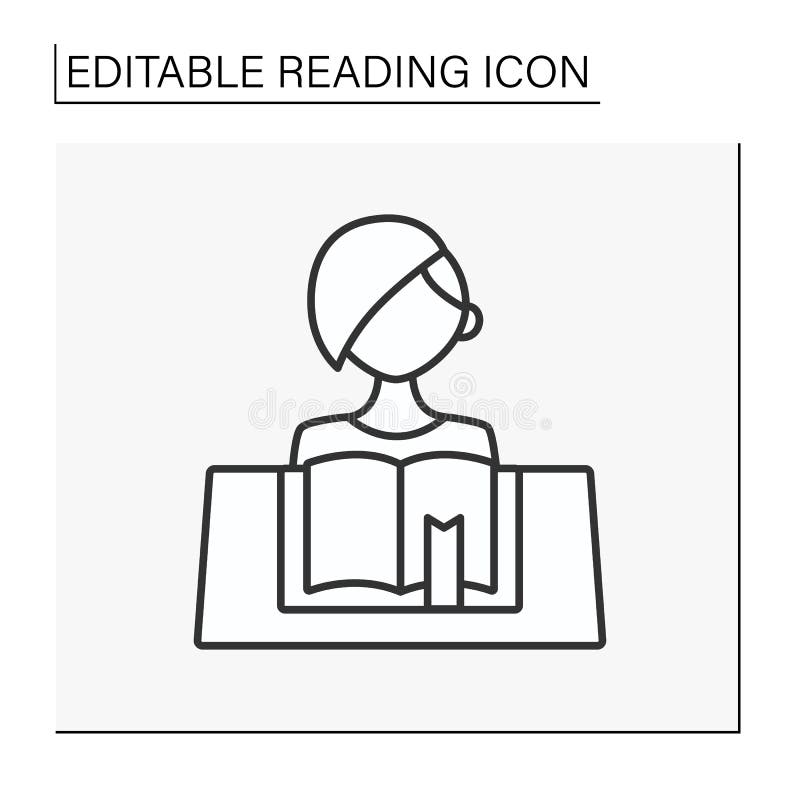 Reading line icon stock vector. Illustration of book - 233023074