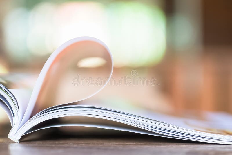 Folded page magazine stock photo. Image of information - 213268202