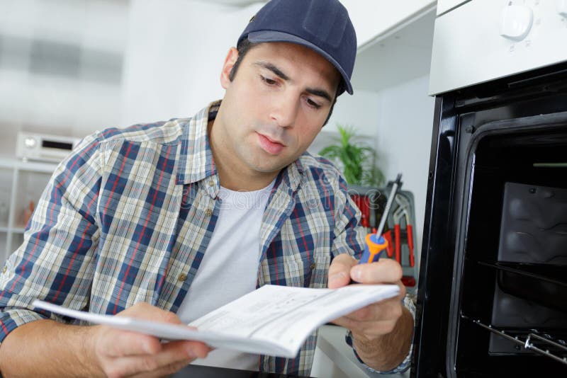 Reading Manual Previous To Instalation Stock Image - Image of bending ...