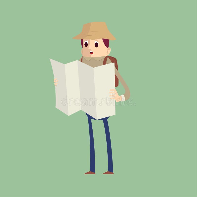 Reading map stock vector. Illustration of adventure, tourist - 64946174