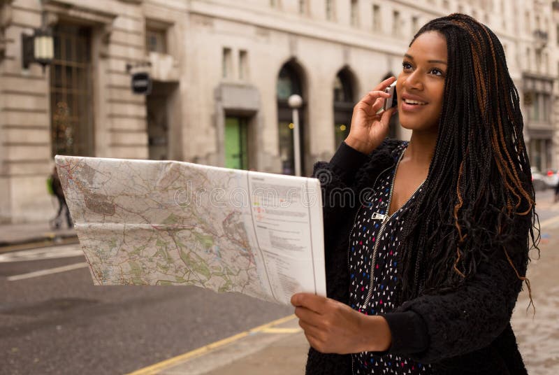 Reading map stock photo. Image of assistance, guide, girl - 46981348