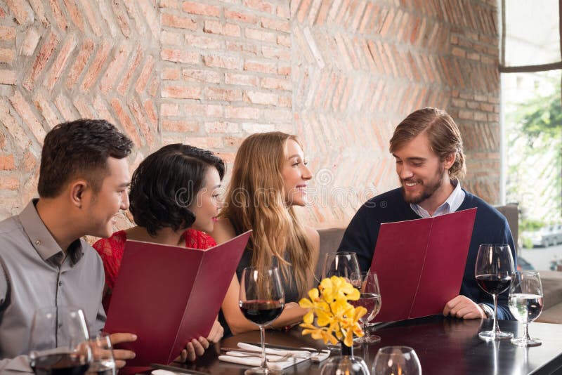 Reading menu stock photo. Image of choosing, ethnic, caucasian - 49013692