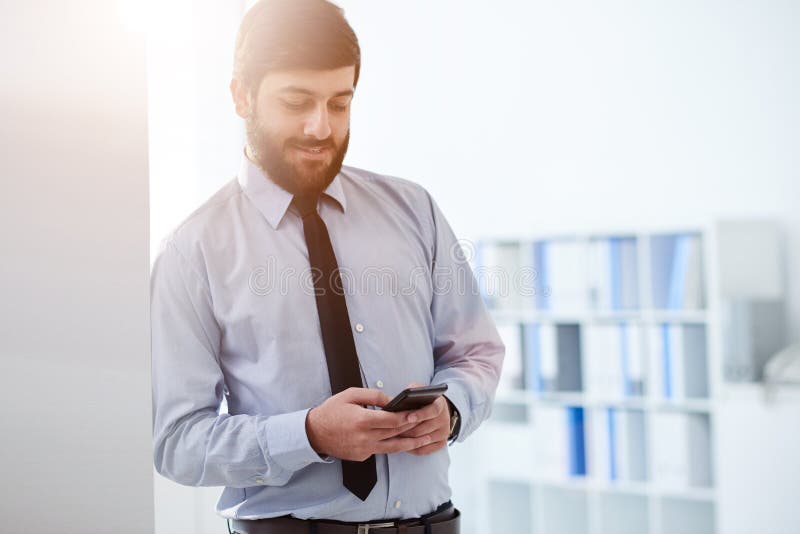 Reading message stock photo. Image of businessman, corporate - 77465398