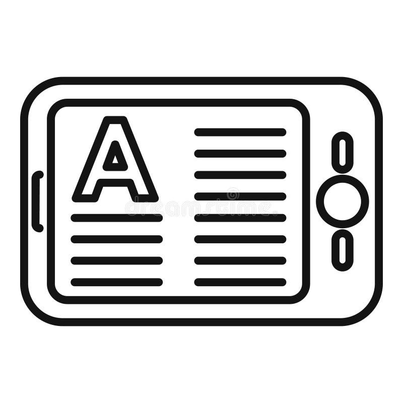 Reading New Digital Book Icon Outline Vector. Modern Device Stock ...