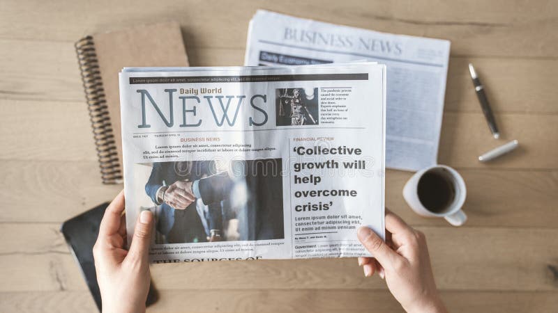 Reading the Newspaper with Coffee Stock Photo - Image of financial, work: 375419020