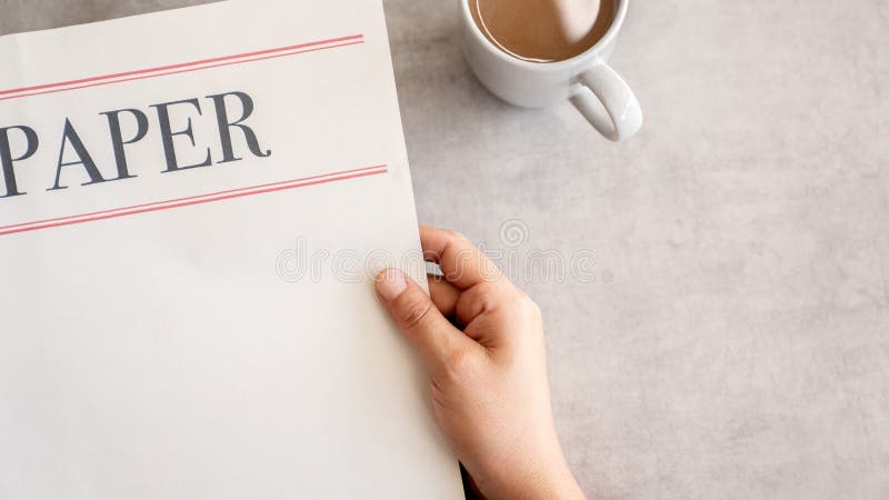 Reading Newspaper Concept on the Desk Stock Photo - Image of news ...