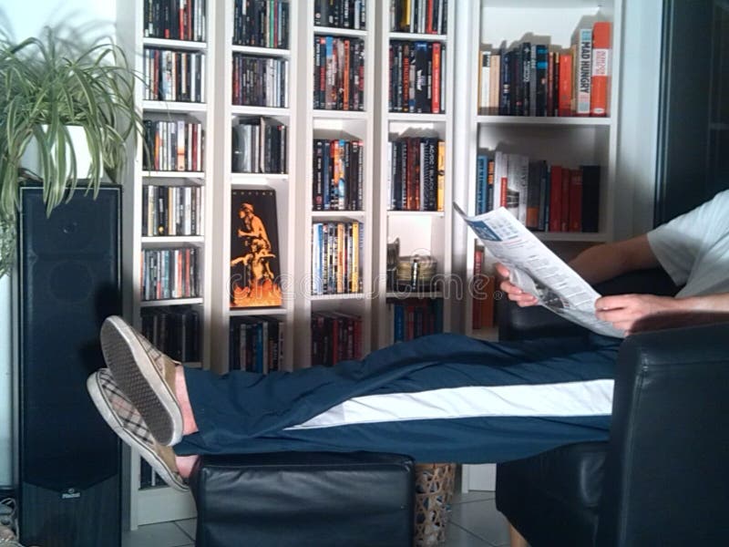 Reading the Newspaper at Home Editorial Stock Photo - Image of reading ...