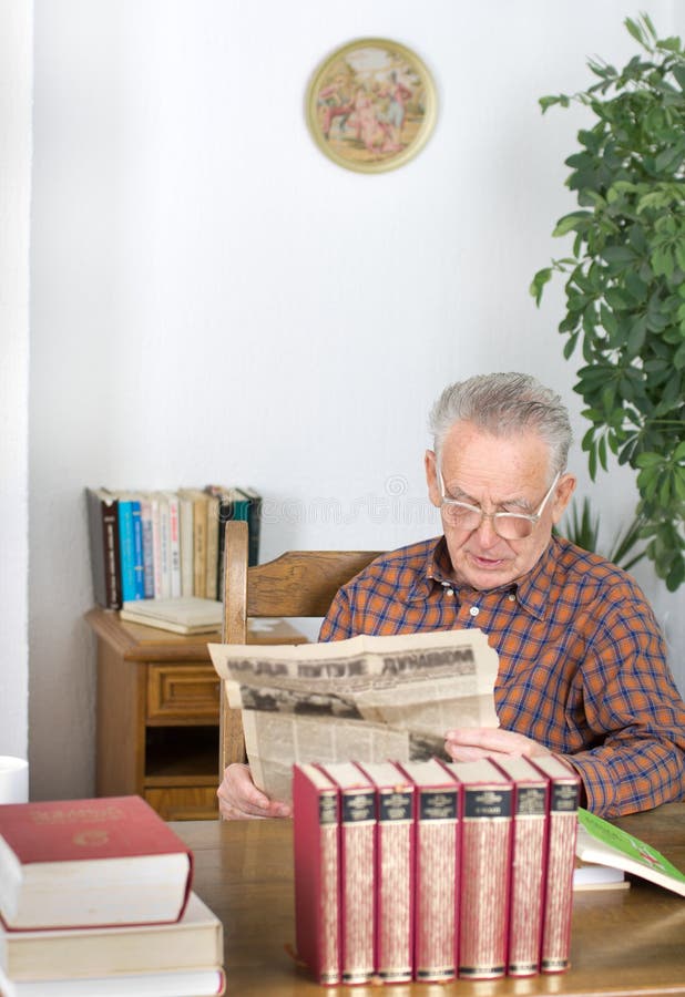 Reading old newspaper stock photo. Image of grandfather - 37767156