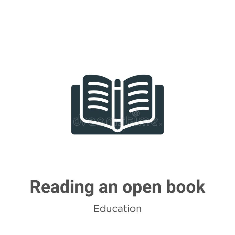 Reading Book Vector Icon on White Background. Flat Vector Reading Book ...