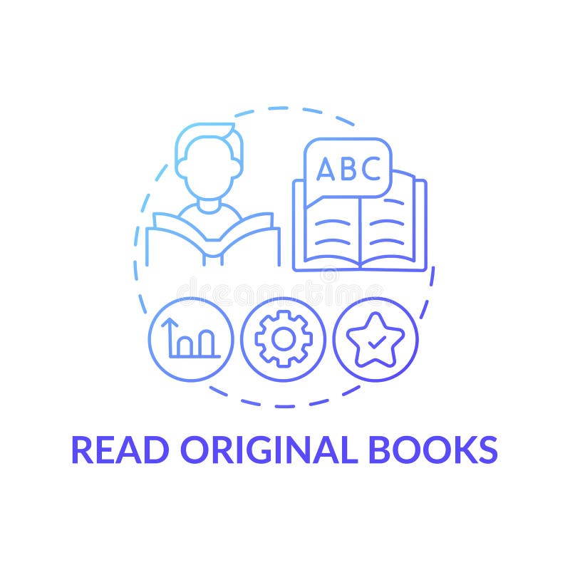 Reading Original Books Concept Icon Stock Vector - Illustration of ...
