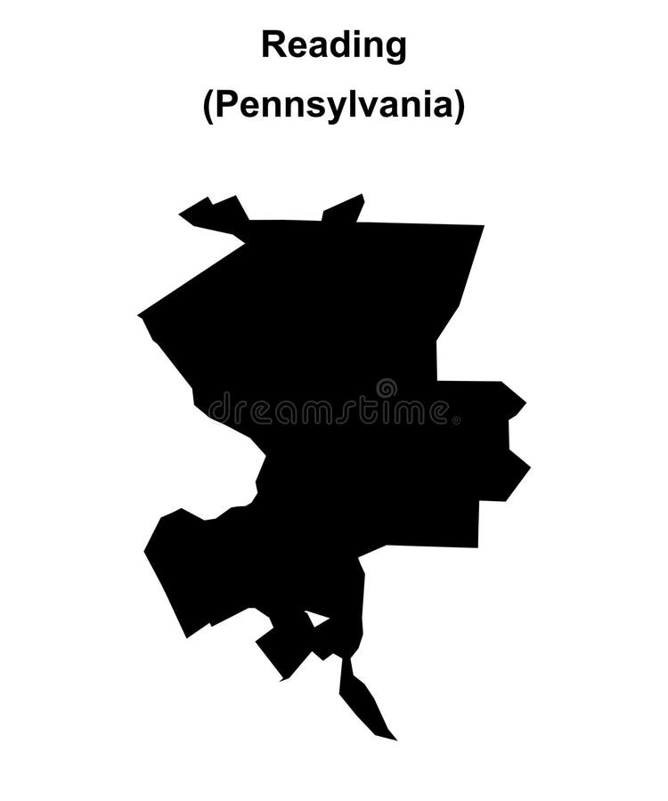 Reading outline map stock vector. Illustration of area - 357532918