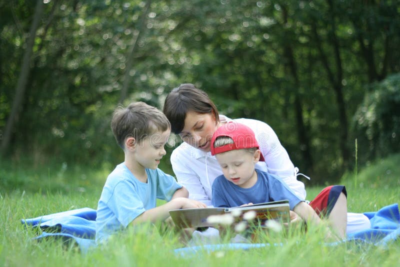 Reading outside stock photo. Image of girl, happy, optimistic - 2970240