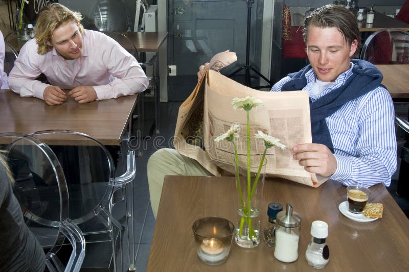 Reading the paper stock image. Image of cookie, folding - 13140961