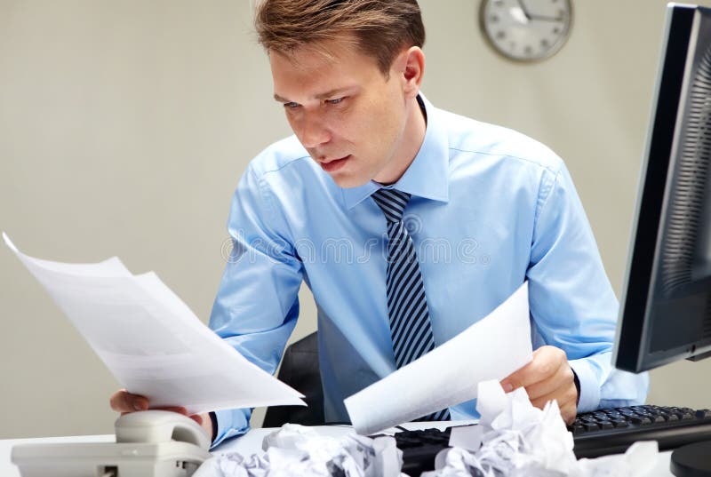 Reading papers stock photo. Image of leader, expression - 22407300