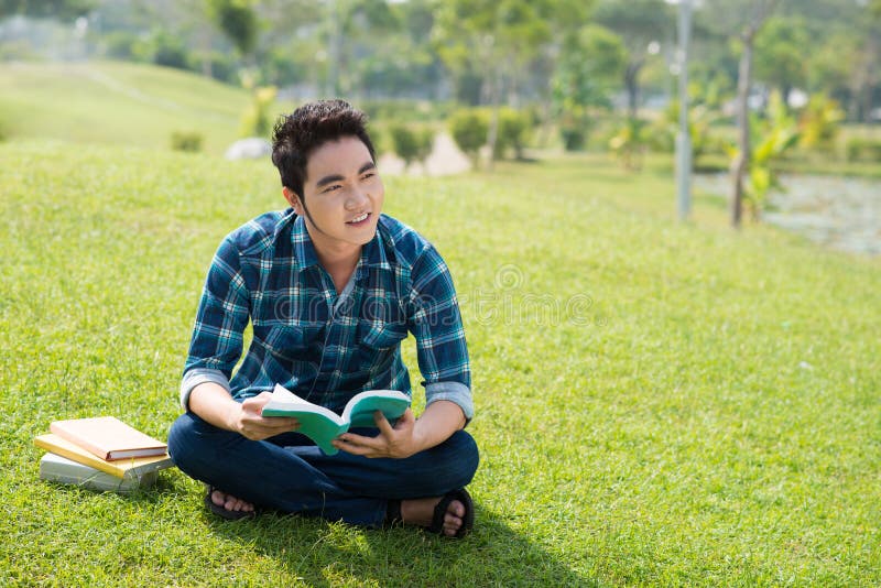 Reading in the park stock photo. Image of brunet, fashion - 38053184