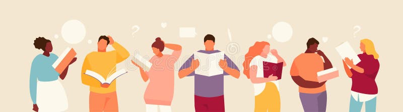 Reading People Group Vector Stock Vector - Illustration of leisure ...