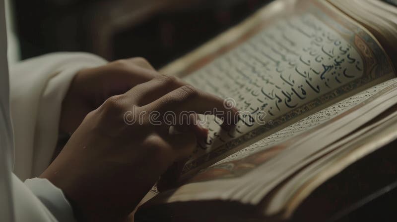 Reading Quran, Close-up View Stock Illustration - Illustration of ...