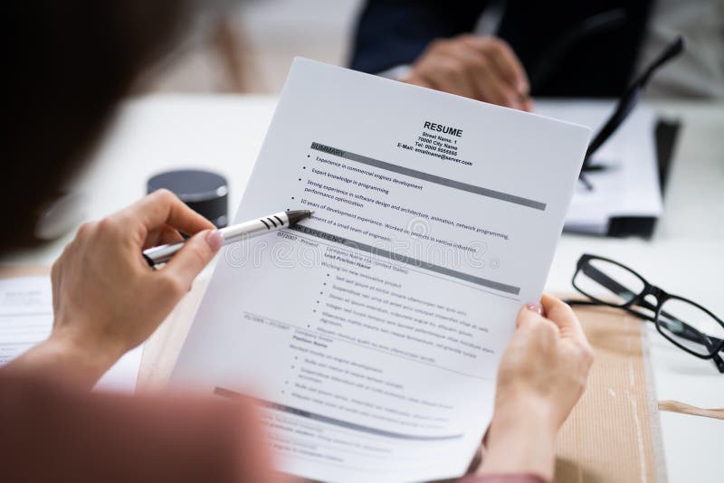 Reading Resume and Recruitment Application Stock Image - Image of male ...