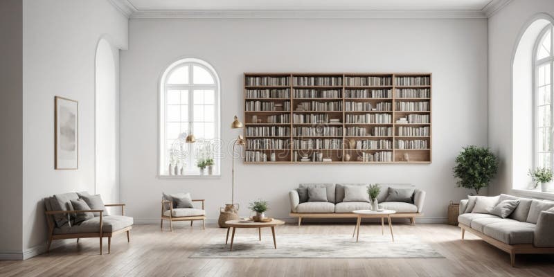 Reading room interior stock illustration. Illustration of generated ...