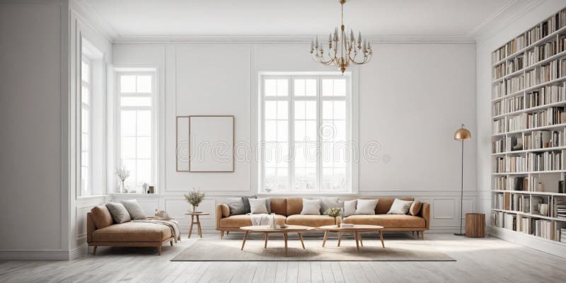 Reading room interior stock illustration. Illustration of wall - 308801096