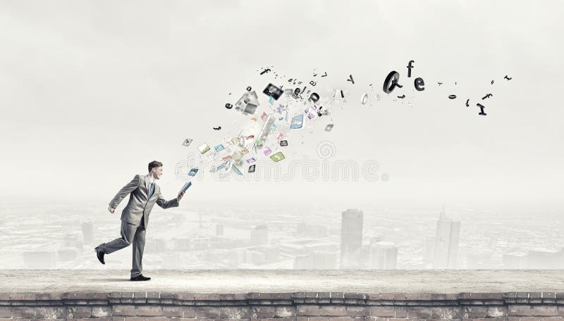 Reading on the run stock photo. Image of book, pile, literacy - 59707812