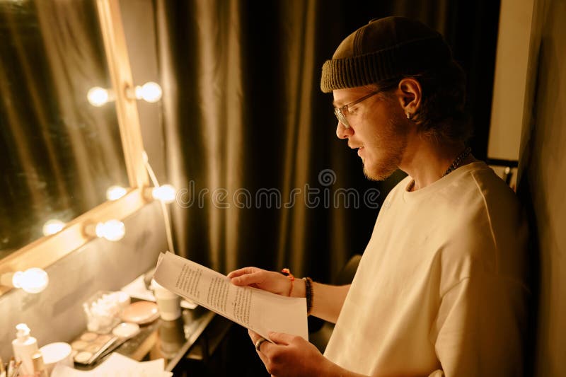 Reading Script Backstage before Performance Stock Photo - Image of ...