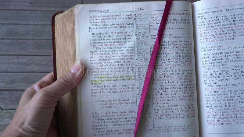 Book of Matthew Chapter 26 of the Bible. Stock Footage - Video of ...