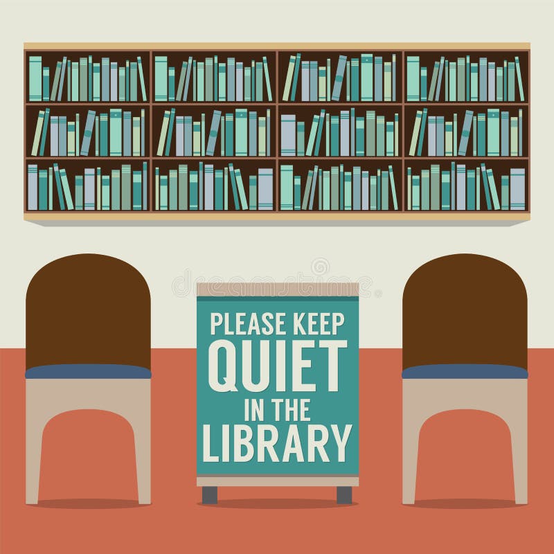 Reading Seats in Front of a Bookcase with Forbidden Poster Stock Vector ...