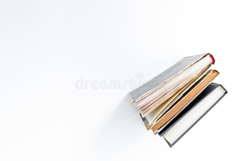 Reading and Self-development. Old Books on White Background Top View ...