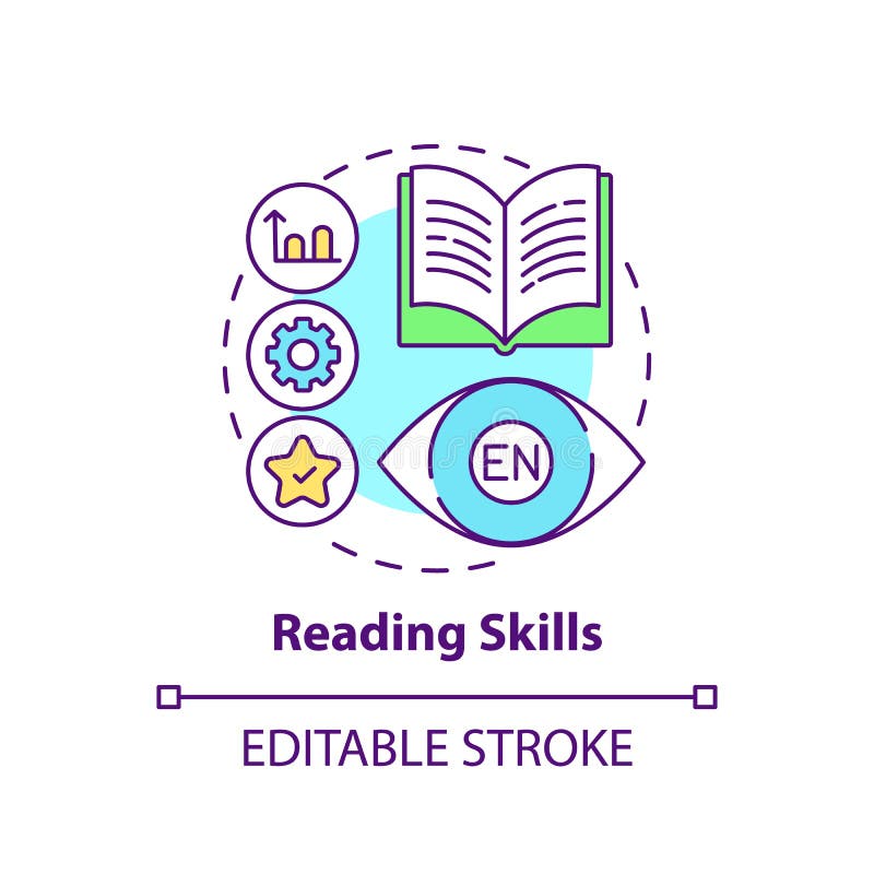 Reading Skills Concept Icon Stock Vector - Illustration of knowledge ...