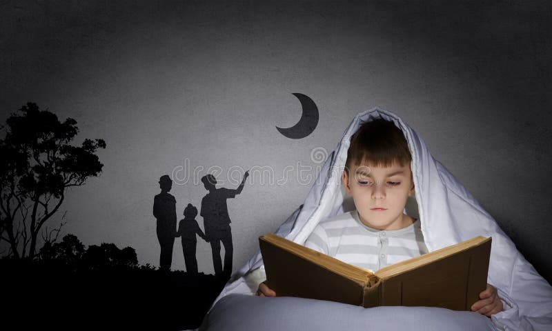 Reading before sleep stock image. Image of child, reading - 47531687
