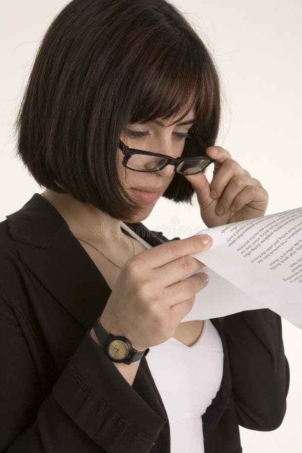 Reading the small print stock image. Image of detail, happy - 521139