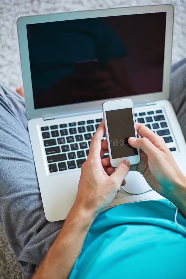 Reading sms stock image. Image of freelancer, young, phone - 93967483