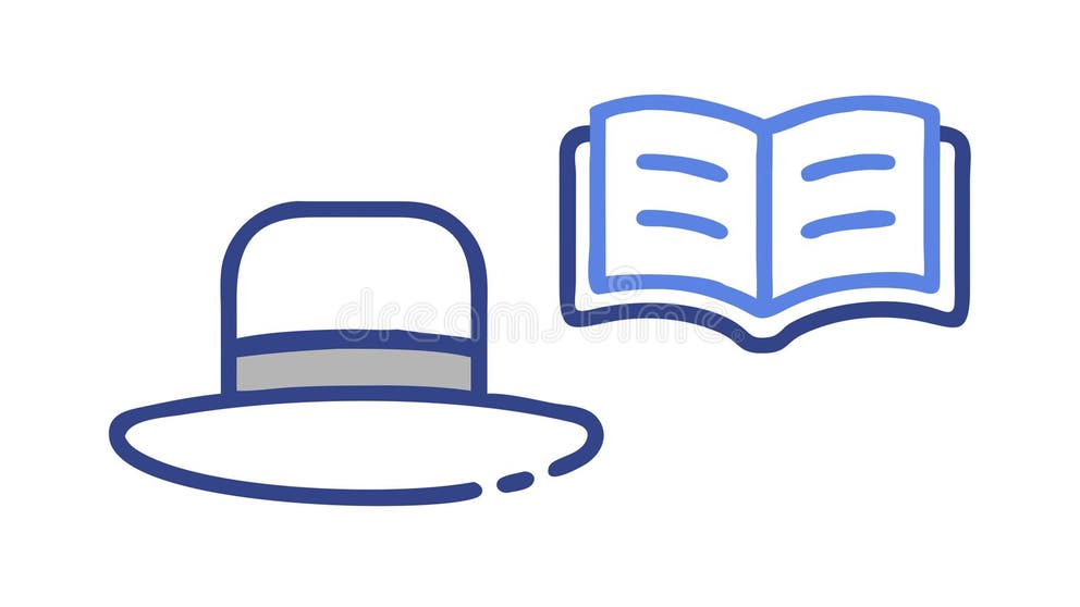 Reading Study Icon Hat with Open Book Symbol for Leisure and Knowledge ...