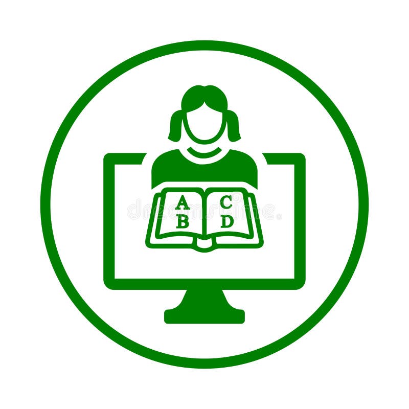 Reading, Study, Online, Learning, Read Icon. Rounded Green Vector ...