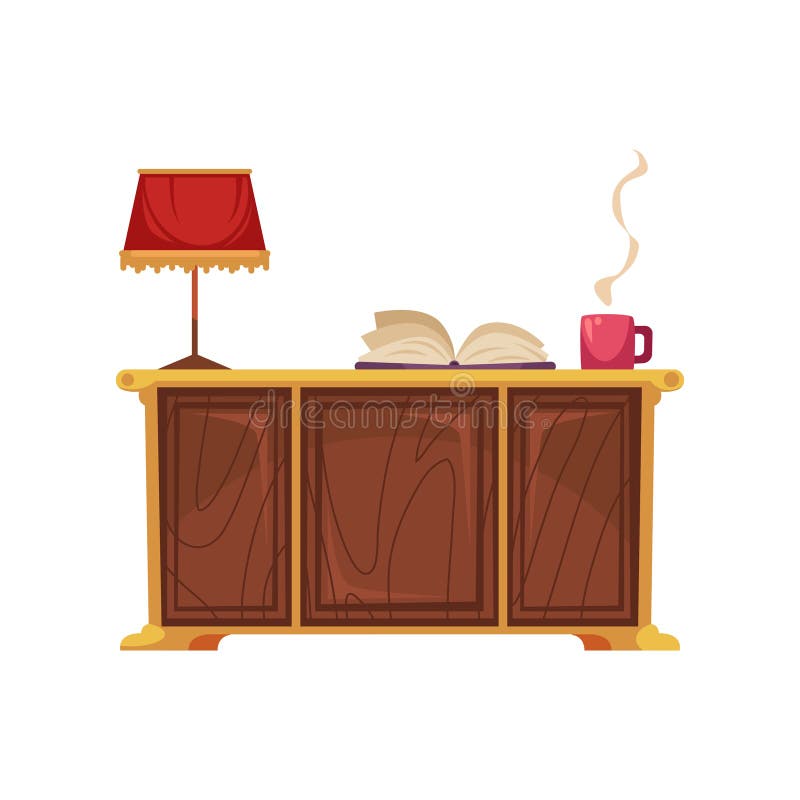 Library Table Illustration stock illustration. Illustration of object ...