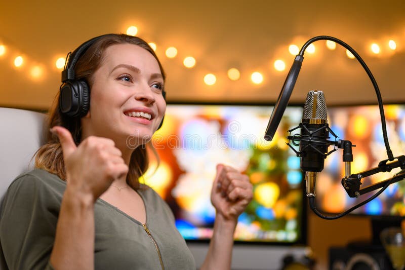 Reading a Radio Host or Blogger Text in a Home Studio into a Microphone ...